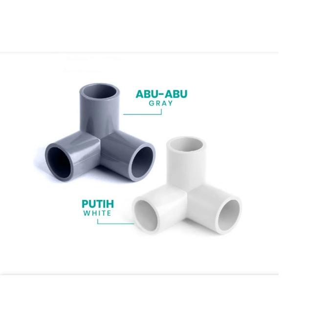 Jual sambungan fitting tee pipa pvc 3 way arah 1" inch konektor ...