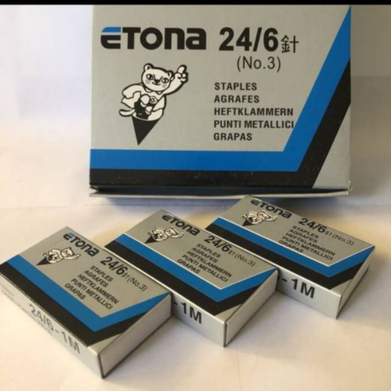 Jual Isi staples Etona No.3/24/6 ( 1pak/20kotak ) | Shopee Indonesia