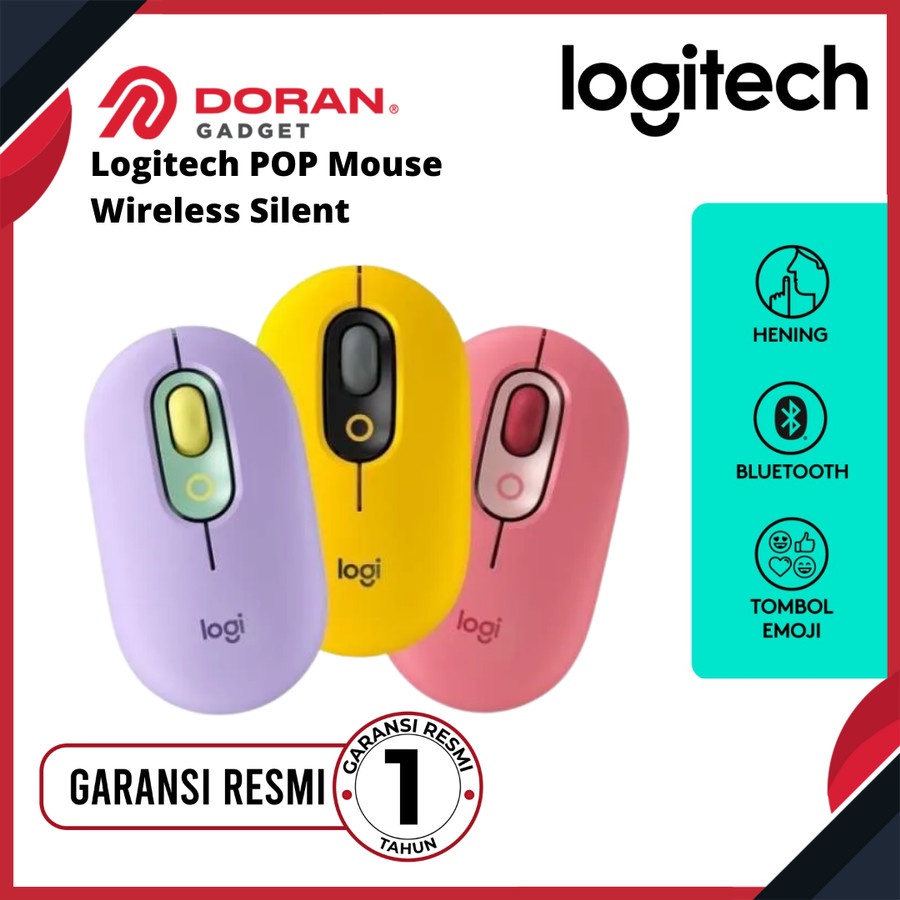 Jual Logitech POP Mouse With Emoji Wireless Mouse Tanpa Kabel - Garansi ...