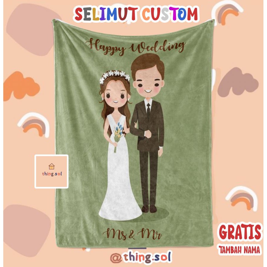 Jual SELIMUT CUSTOM WEDDING | FOTO FULL PRINT | Shopee Indonesia