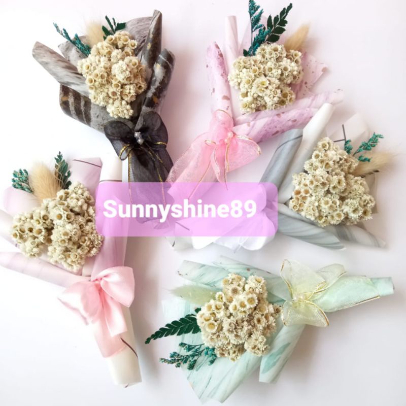 Jual Buket Mini Bunga Kering Budidaya dan Bunnytail | Shopee Indonesia