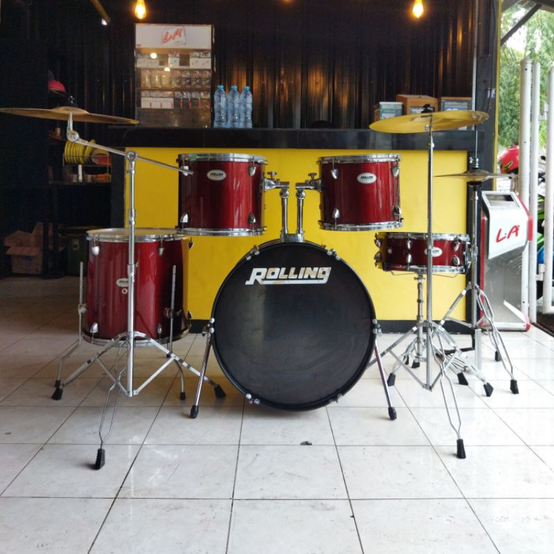 Jual drum set rolling hd series 5pc kit (include cymbal) | Shopee Indonesia