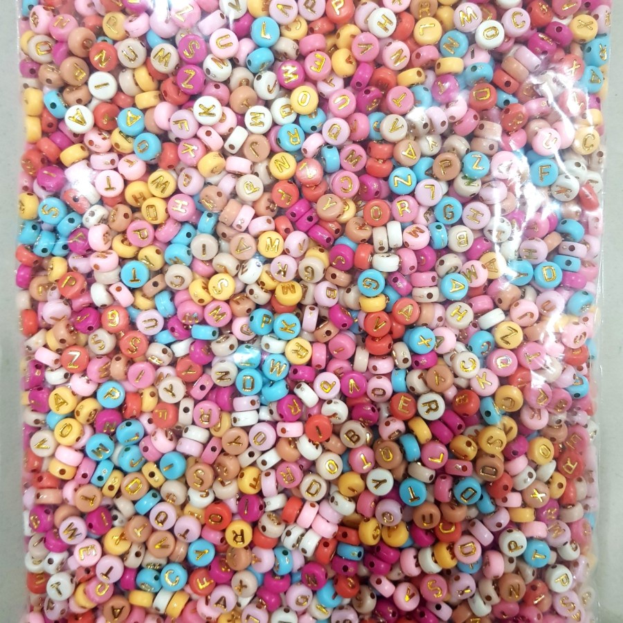 Jual Mote Gepeng Dadu Huruf Warna Pink 1pon | Shopee Indonesia