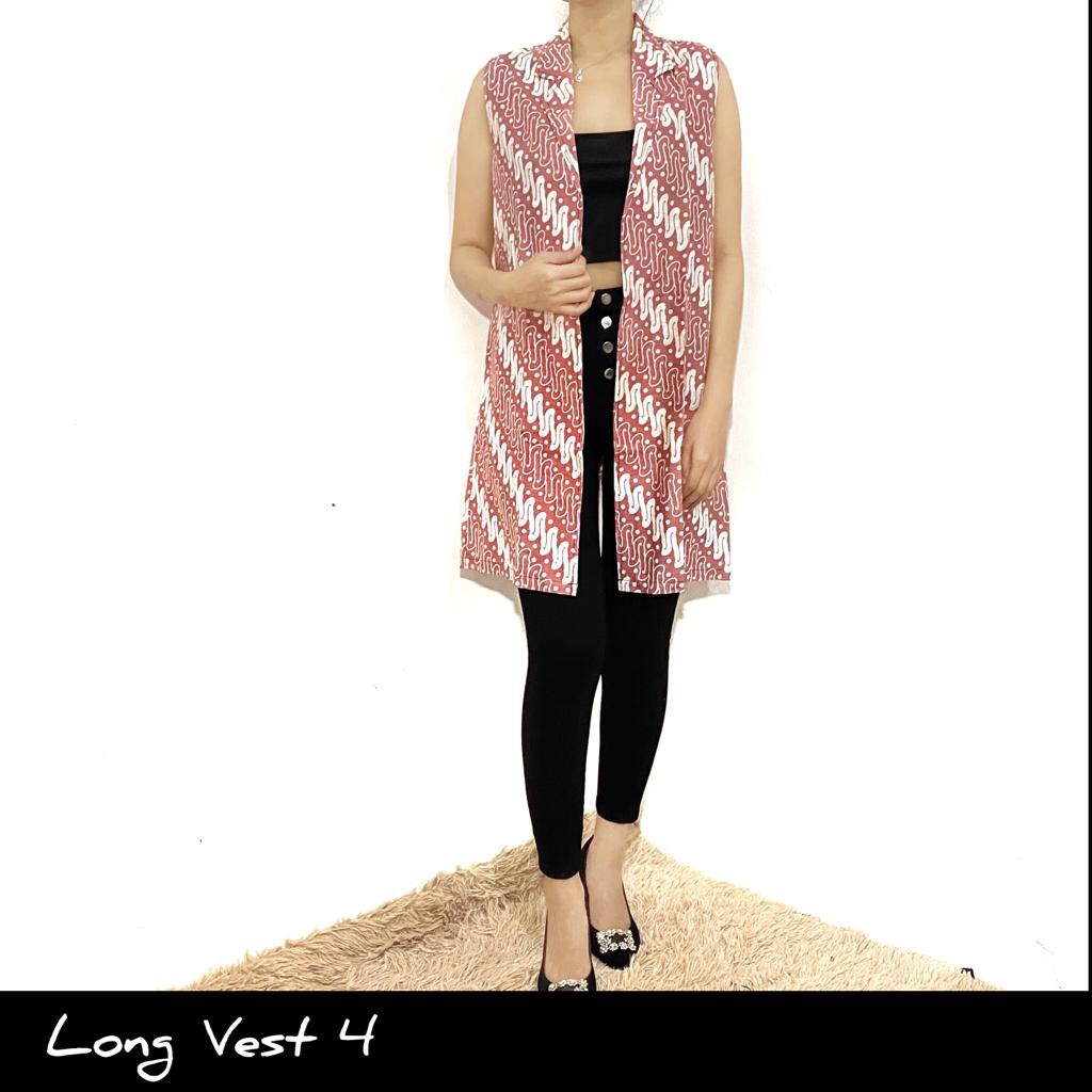 Jual COMFORTCLOTHES9 - [REAL PICT] LONG VEST BATIK OUTER BERKERAH KERJA ...