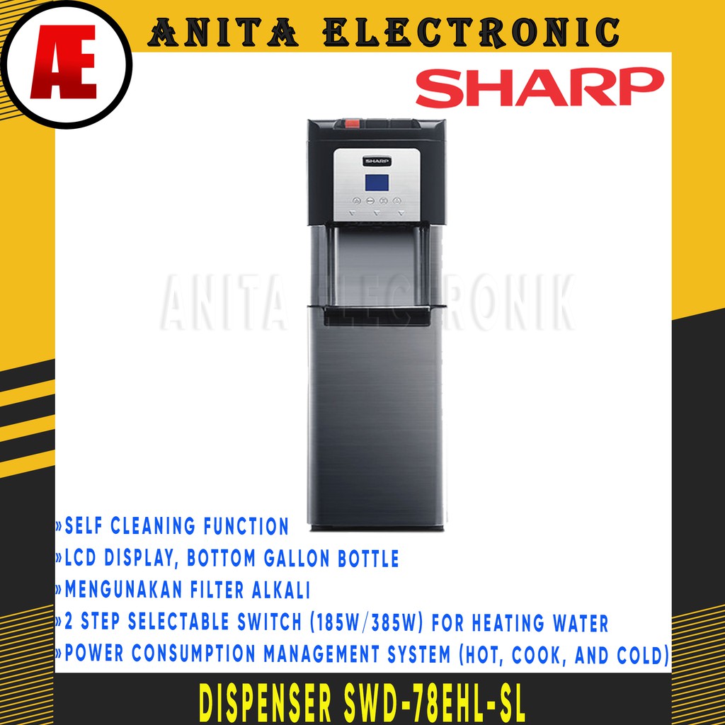Jual DISPENSER SHARP GALON BAWAH FILTER ALKALI SWD-78EHL-SL | Shopee ...