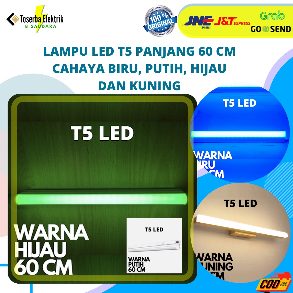Jual Lampu T5 LED warna merah biru dan putih panjang 60 CM / lampu t5 ...
