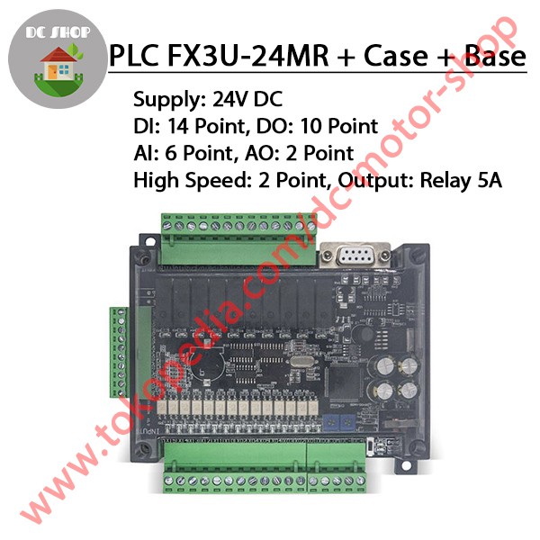 Jual PLC Mitsubishi FX3U 24MR 14DI 10DO 6AD 2DA RS232 RS485 Modbus RTU 24V - RS232RS485 | Shopee ...