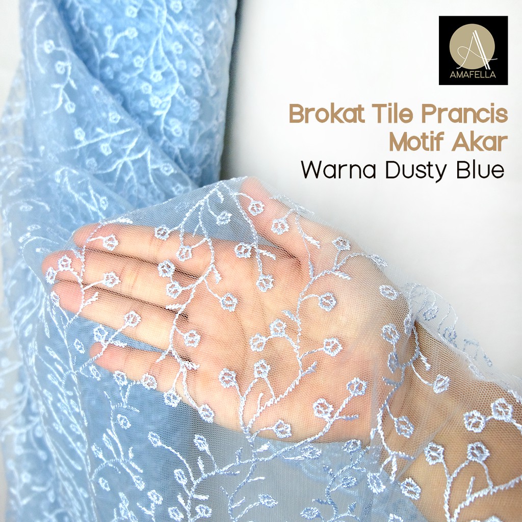 Jual 1/2 meter Kain Brokat Tile Prancis Bahan Kebaya Motif Akar Warna ...