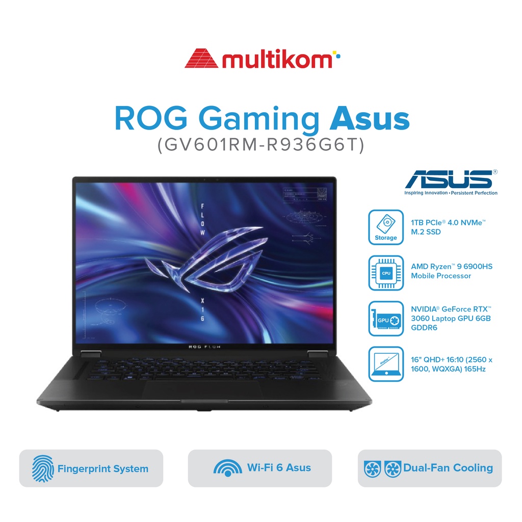 Jual ASUS ROG FLOW X16 GV601RM-R936G6T-O R9-6900HS 16GB 1TB RTX3060 W11 ...