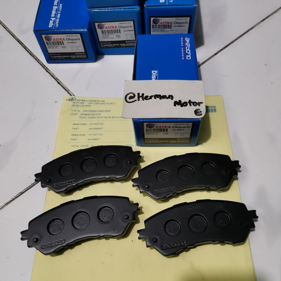 Jual Kampas rem Brake Pad Depan Akebono ORIGINAL 04465-0D150 Toyota All ...