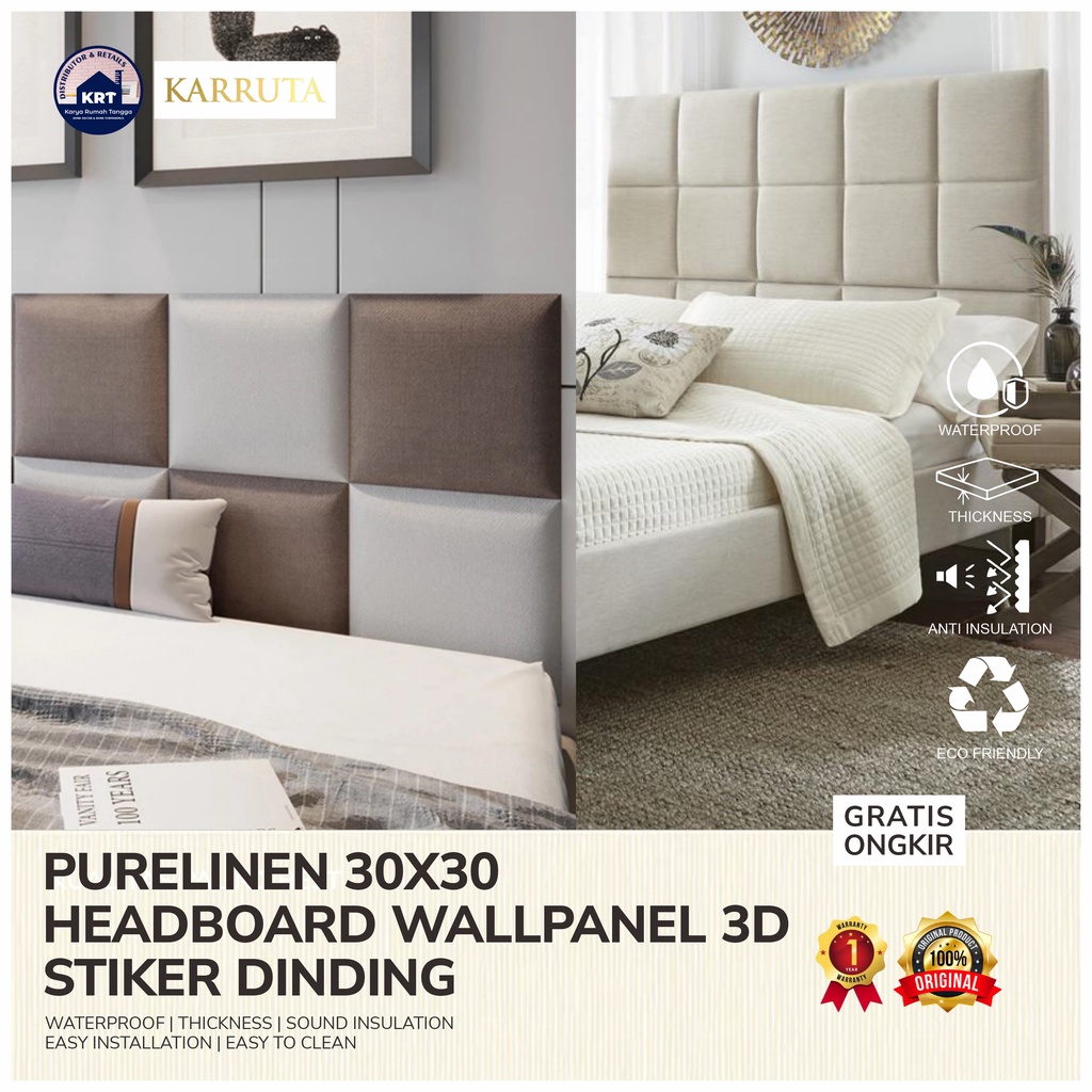 Jual KARRUTA - Headboard Pure Linen | Model 30 cm x 30 cm - Headboard ...
