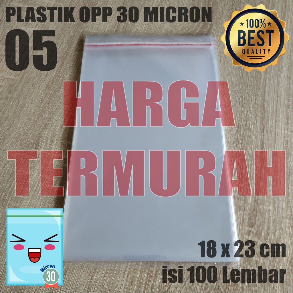 Jual PLASTIK OPP TEBAL 18 x 23 cm 30 Micron (0,5) isi 100 pcs / Plastik Kemasan Bening / Plastik ...