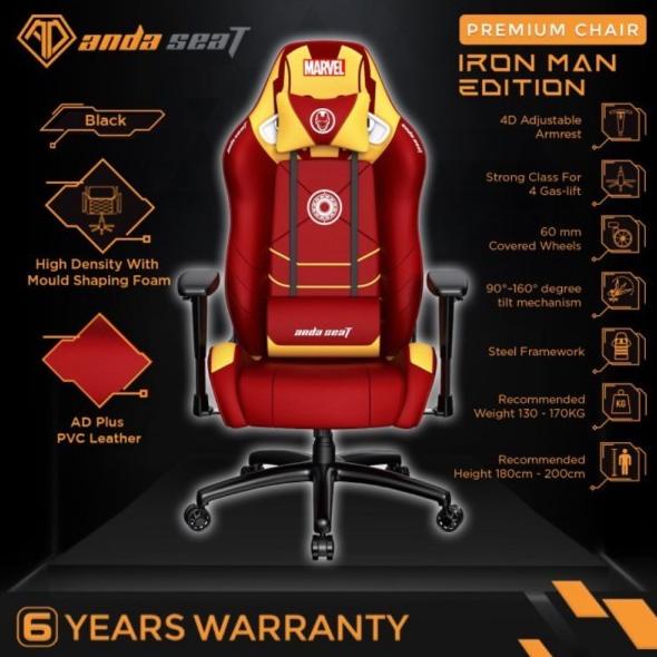 Jual ANDASEAT Iron Man Edition Series Premium - Gaming Chair | Shopee ...