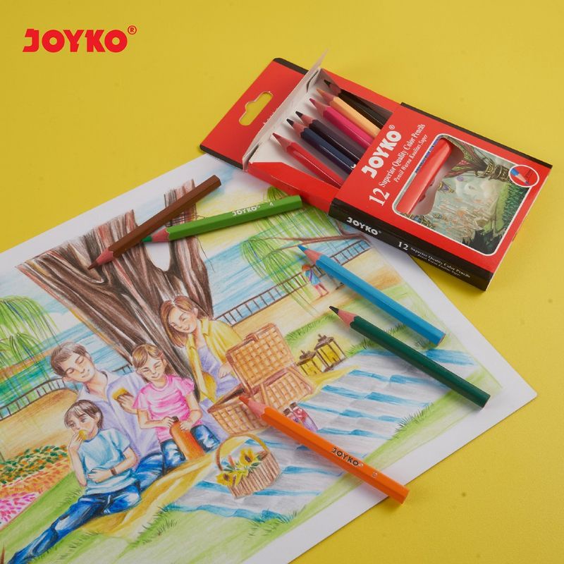 Jual Pensil Warna Joyko Cp 102 12 Warna Pendek Color Pencils Kecil