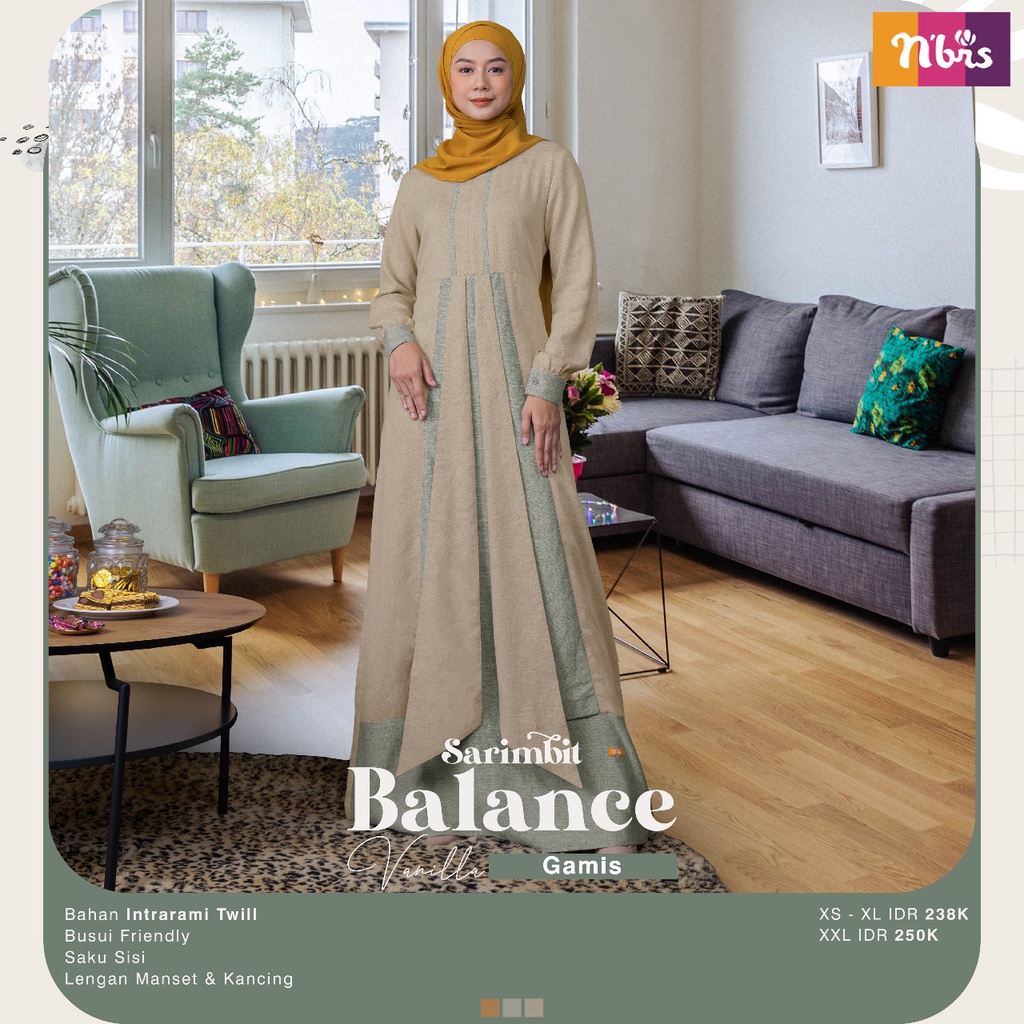 Jual GAMIS NIBRAS SARIMBIT BALANCE DRESS WANITA INTARARAMI TWILL ...
