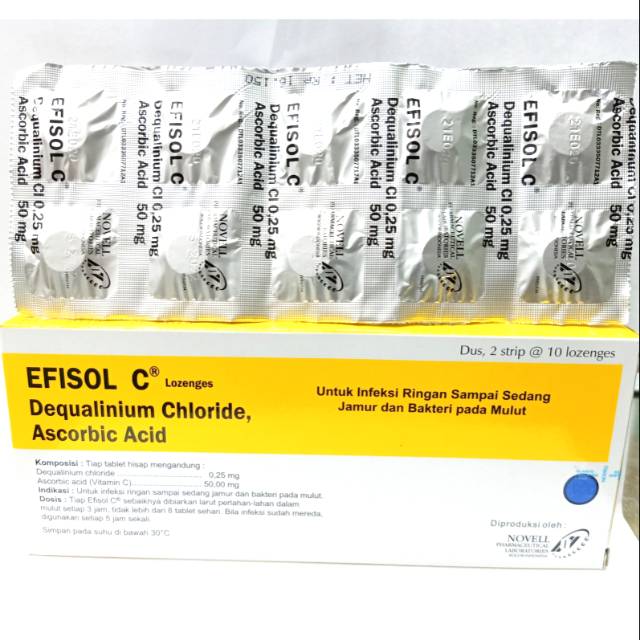Jual Efisol C tablet hisap / Tablet hisap untuk sariawan dan radang ...