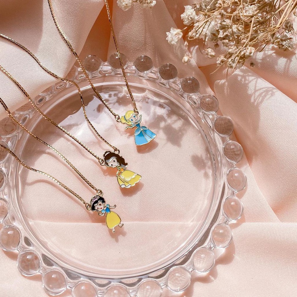 Jual Kalung emas anak Disney Princess Belle UBS Emas Asli | Shopee ...