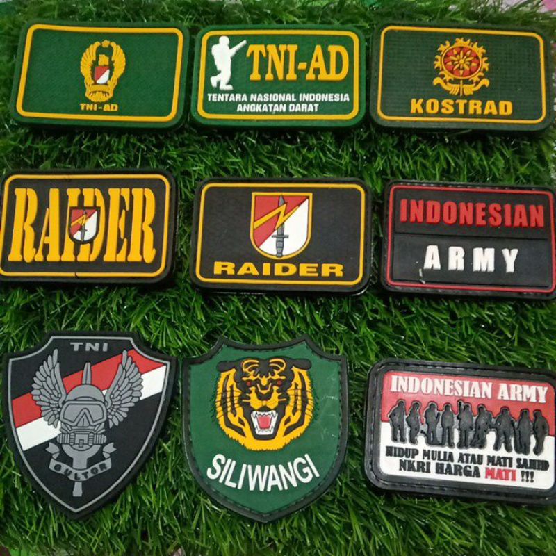 Jual patchrubber logo RAIDER/TNI/SILIWANGI/INDONESIA ARMY tempelan ...