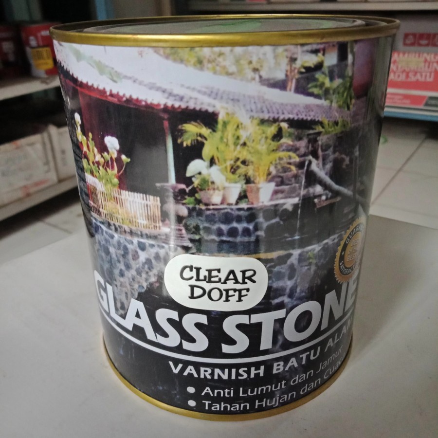 Jual GLASS STONE VARNISH VERNIS BATU ALAM CLEAR DOFF / CLEAR GLOSS 1 L ...