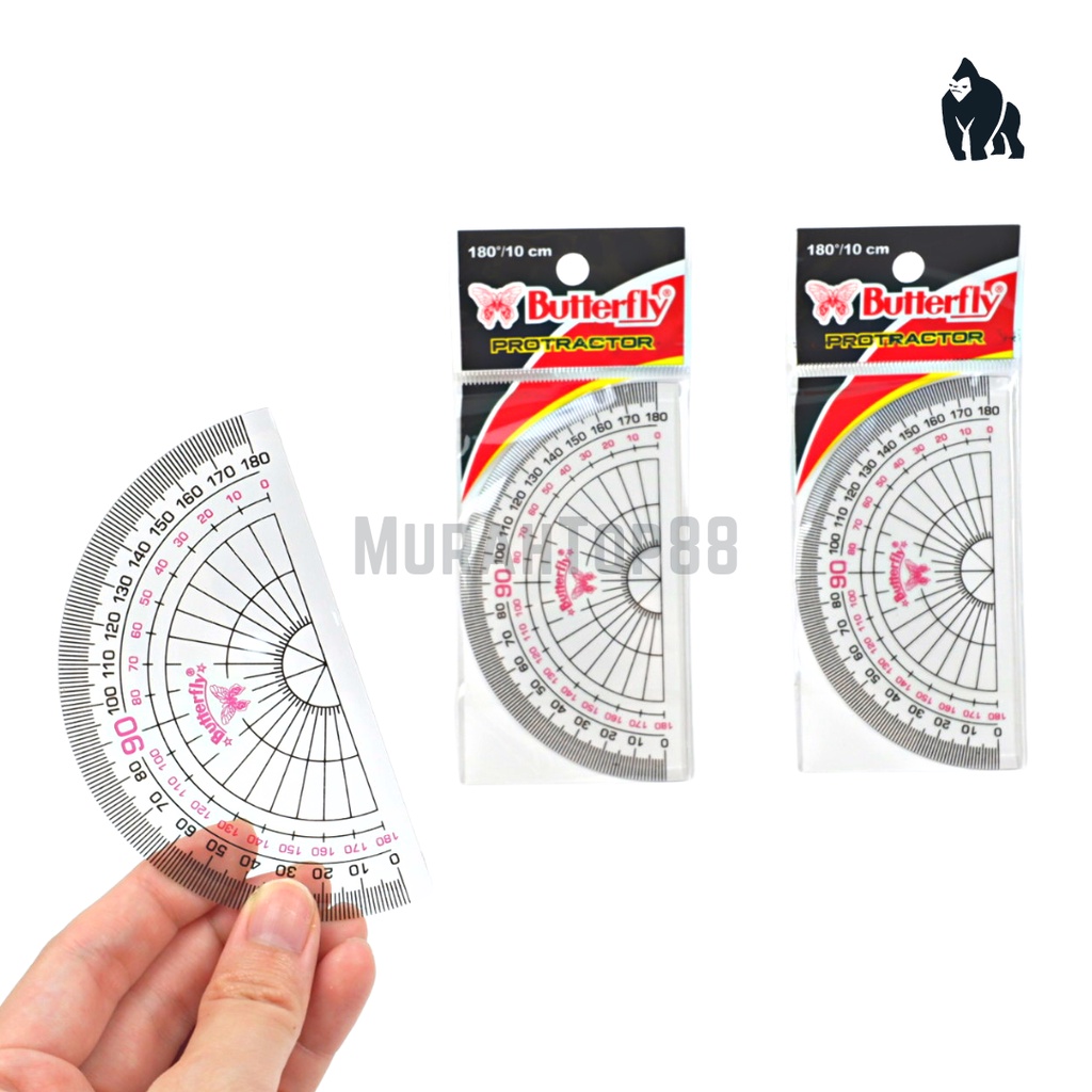 Jual Penggaris Busur Derajat Butterfly 180/10 cm Protractor No.4 [PER ...
