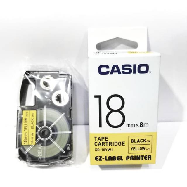 Jual Label casio tape cartridge for ez-label printer 18mm 18 mm yellow ...