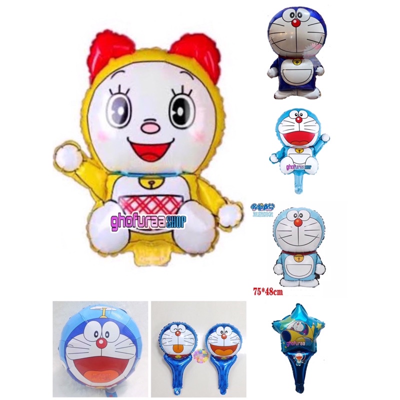 Jual Balon Foil Karakter Doraemon besar kecil bulat pentung dorami ...