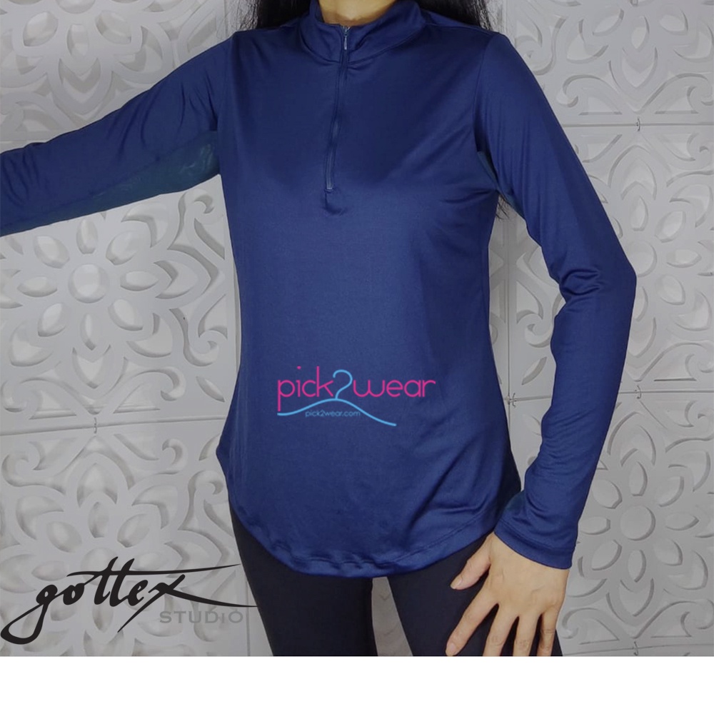 Jual Pakaian Olahraga Baju Sport Jaket Pullover Half Zip Mock Neck Kaos ...