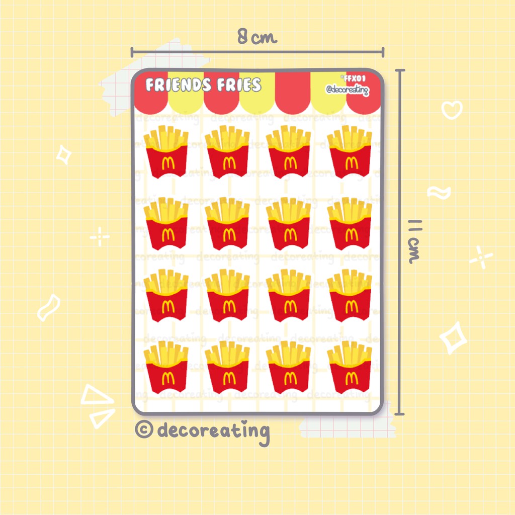 Jual Decoreating | Friends Fries Aesthetic Sticker Sheet for Scrapbook ...