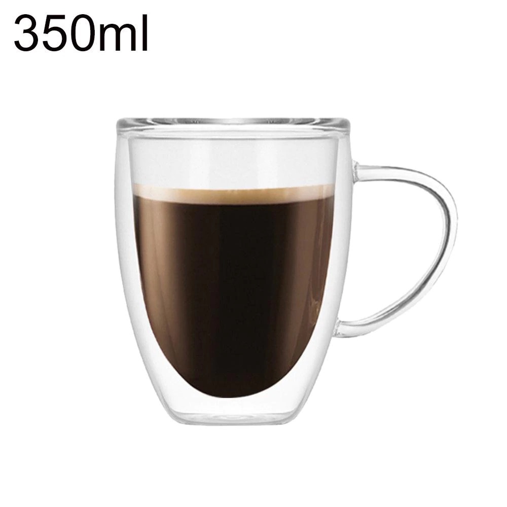 Jual Gelas Cangkir Kopi Anti Panas Double-Wall Borosilicate Glass Round Series | Shopee Indonesia