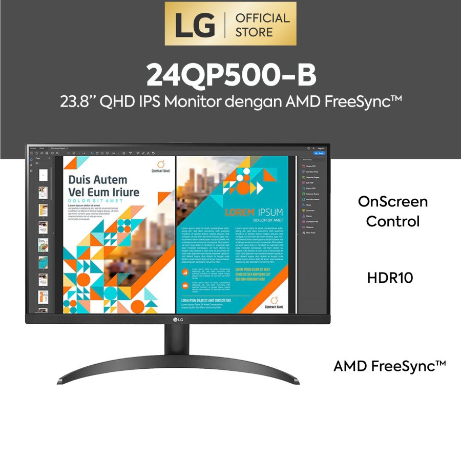Jual monitor LG 24QP500-B QHD IPS Monitor dengan AMD FreeSync™ | Shopee ...