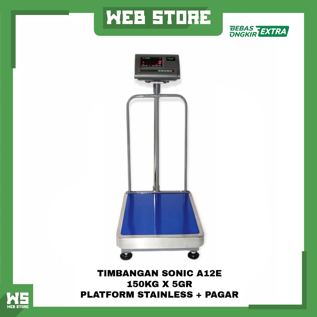 Jual Timbangan Barang Duduk Digital Lantai SONIC A12E 150kg Stainless | Shopee Indonesia