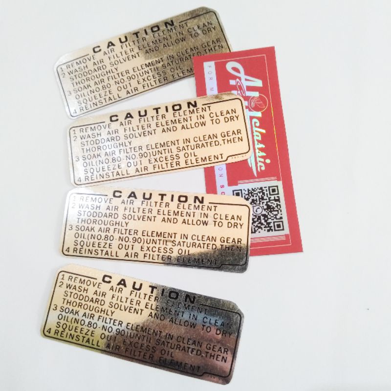 Jual STICKER DECALS AIR-FILTER CAUTION WARNING LABEL DECAL HONDA XLS ...