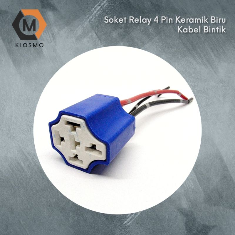 Jual Soket Relay 4 Pin Keramik Biru - Soket Relay Lampu - Klakson ...
