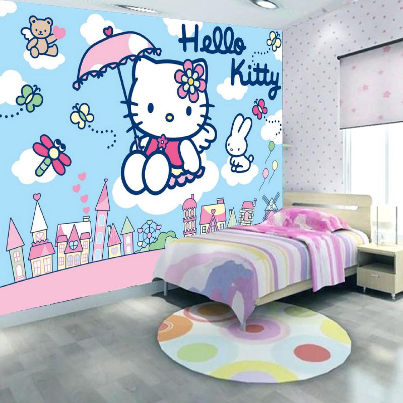 Jual WALLPAPER 3D WALLPAPER CUSTOM WALLPAPER DINDING HELLO KITTY ANAK | Shopee Indonesia