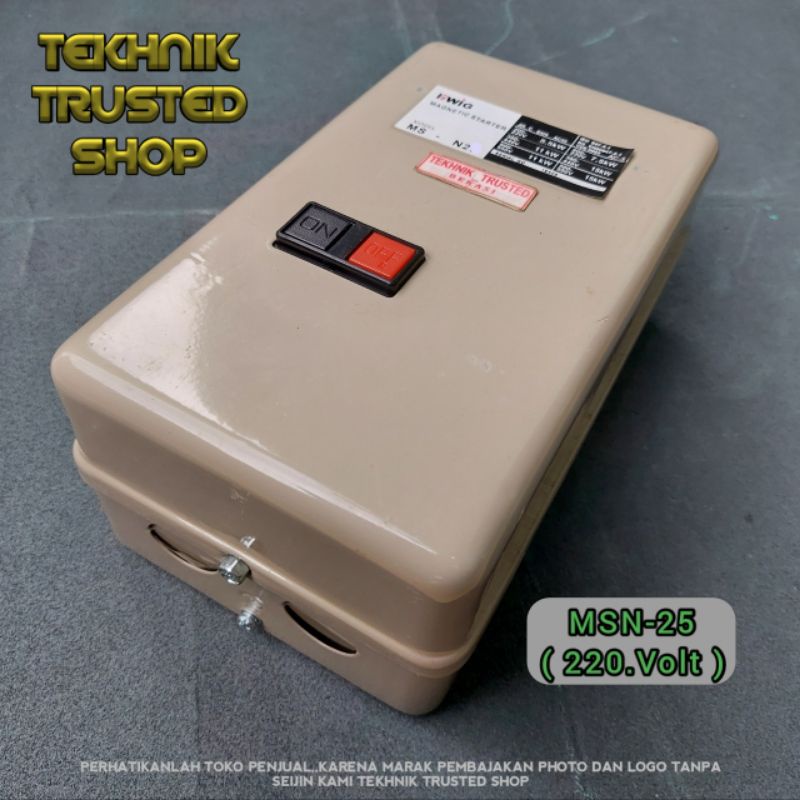 Jual DOL auto starter MSN25 220volt Magnetic switch contactor Metal box ...