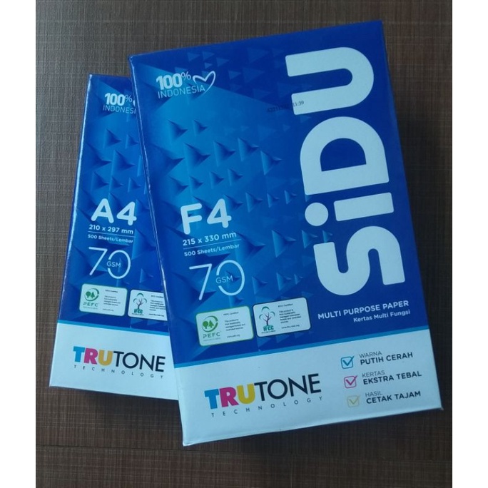 Jual KERTAS HVS ECERAN 100 LEMBAR SIDU A4 / F4 | Shopee Indonesia