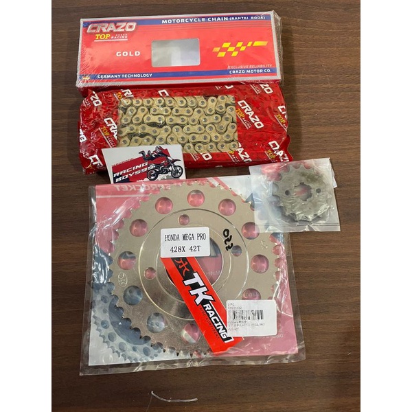 Jual Gear set TK Racing Set Rantai Gold 428H Mega pro Verza Sonic CB ...