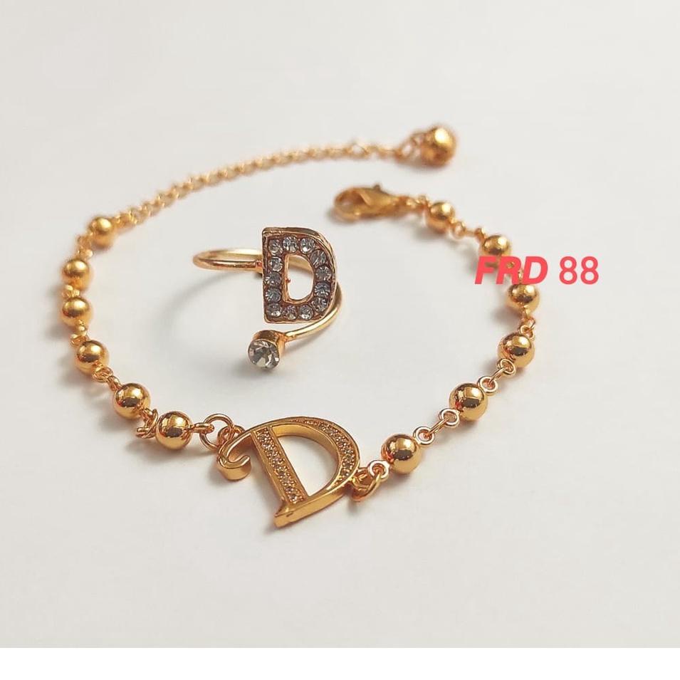 Jual Harga Spesial.. GELANG TANGAN HURUF + CINCIN HURUF ALFABET A-Z ...