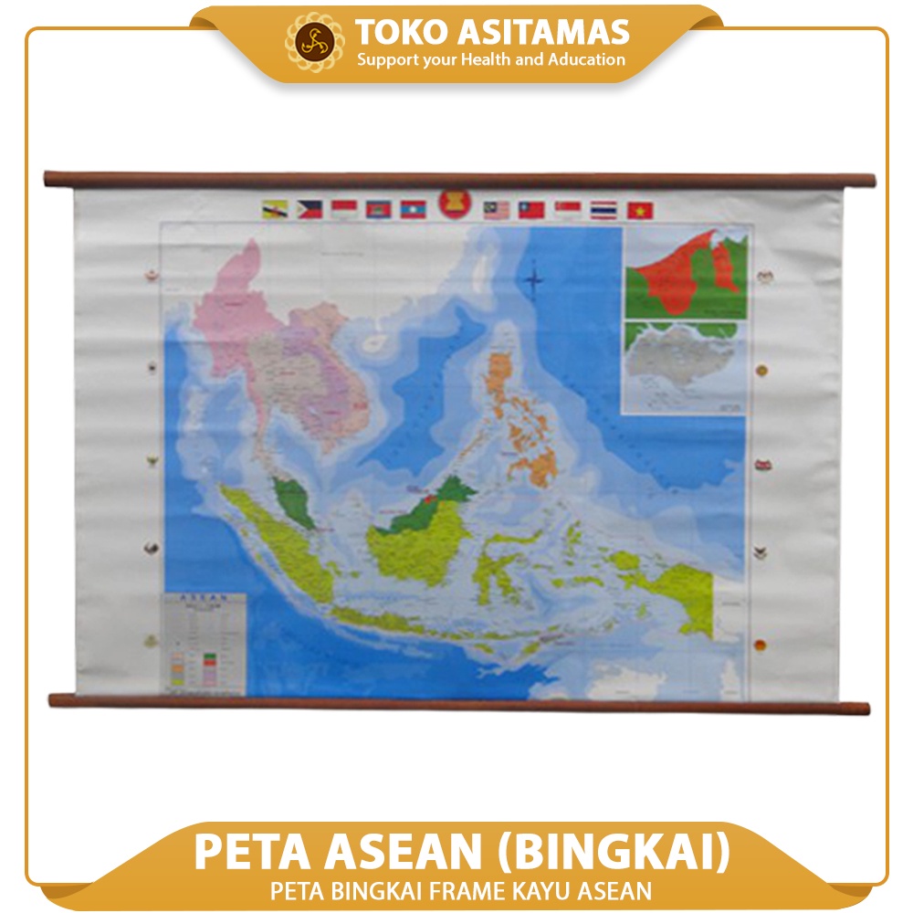 Jual Peta Asean (Bingkai) Peta Bingkai Frame Kayu ASEAN | Shopee Indonesia