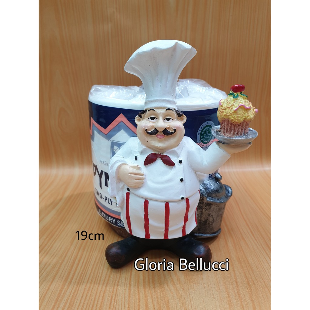 Jual patung pajangan koki tempat tissue tisu chef bakery roti cafe ...
