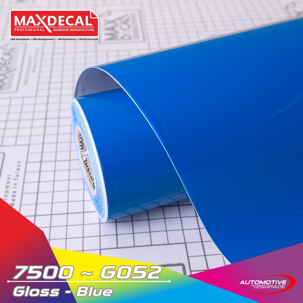 Jual Maxdecal 7500 G052 Glossy Blue, Color Vinyl Series Sticker, Roll 45cm x 15m | Shopee Indonesia