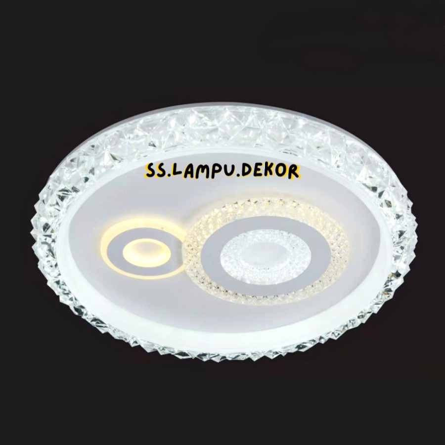 Jual LAMPU PLAFON MINIMALIS KRISTAL LED 3 WARNA CEILING LAMP MODERN ...