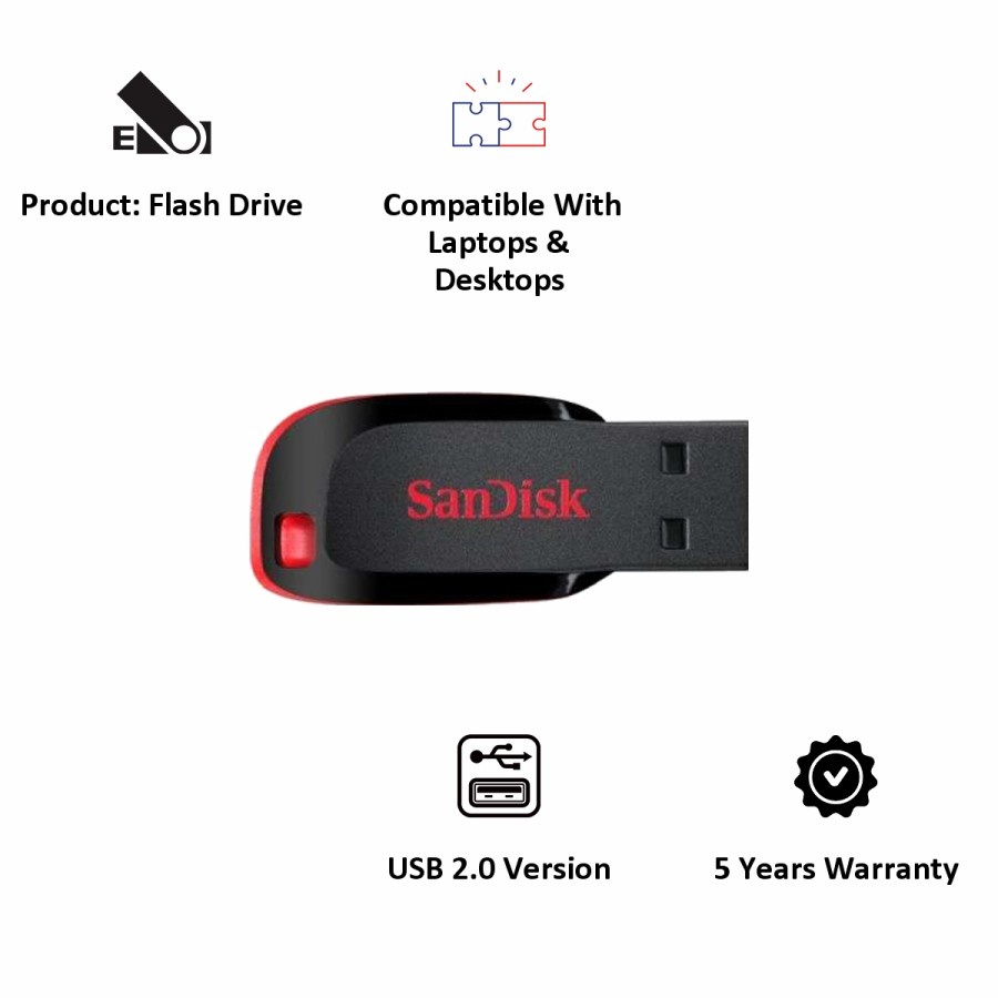 Jual Flashdisk SANDISK ORIGINAL Cruzer Blade 64GB/USB Sandisk/Flash ...