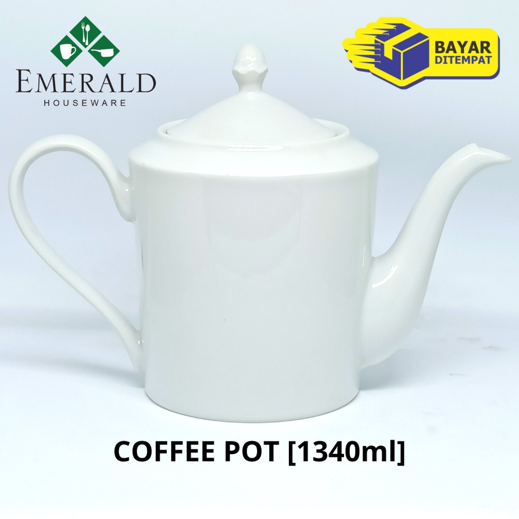 Jual Teko Teh Kopi Keramik Porcelain Porselen Tea Coffee Pot Putih ...