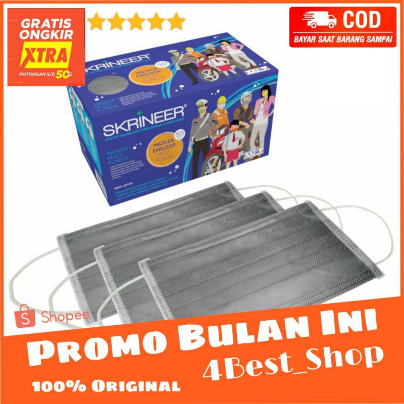 Jual Masker Skrineer Grey 1 ply | Shopee Indonesia
