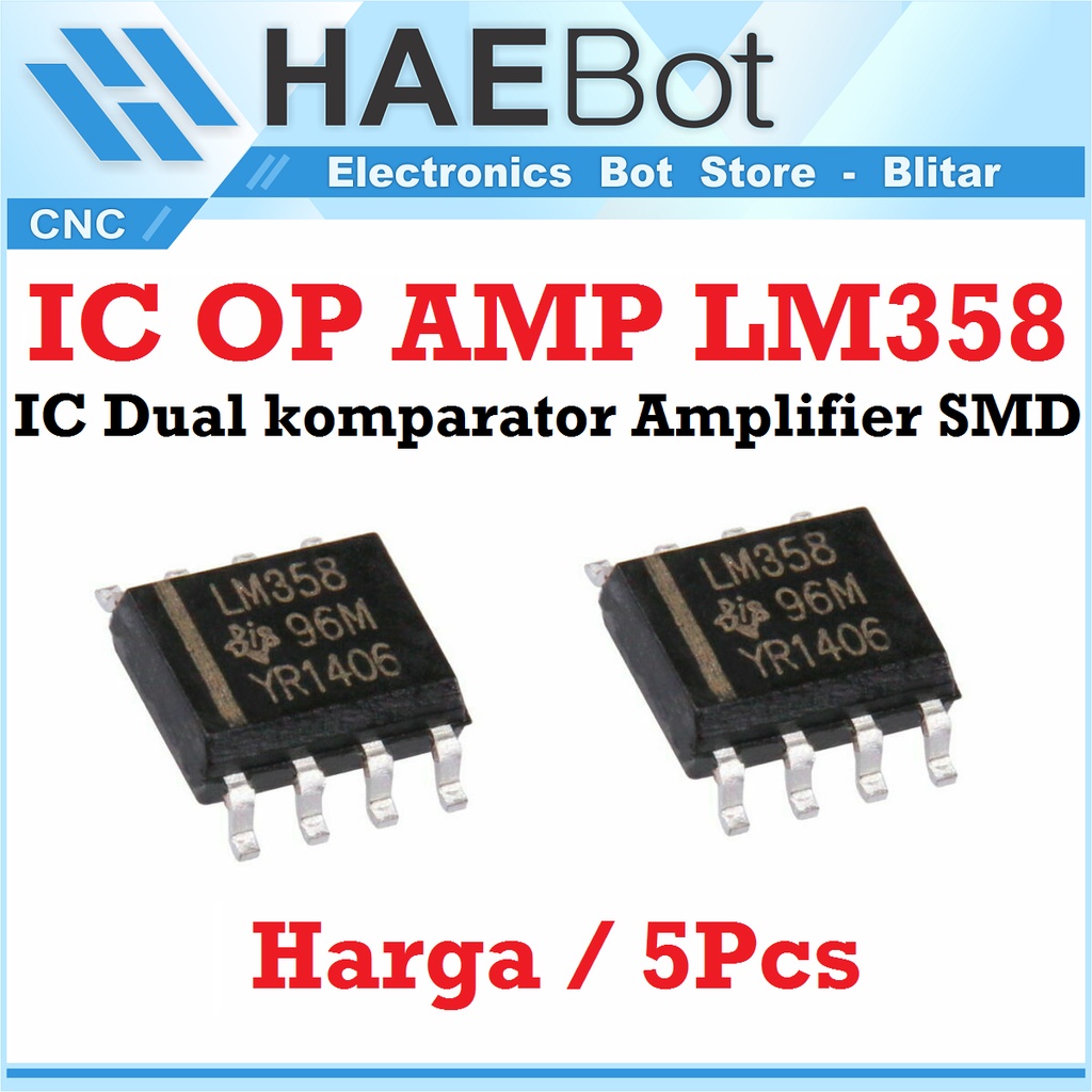 Jual [HAEBOT] IC OP AMP LM358 P SOC8 SMD Dual Dua Komparator Amplifier Mudah Op-amp Dua Channel ...