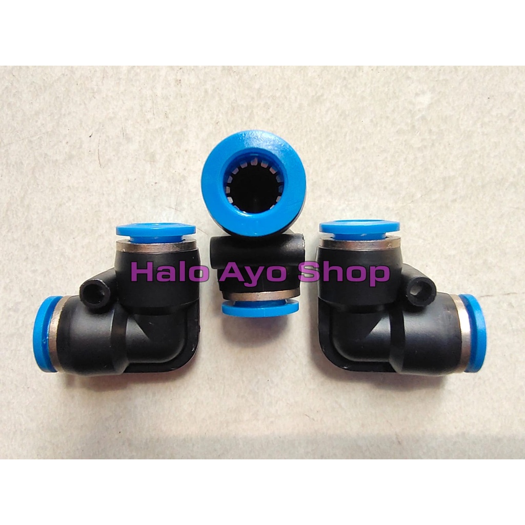Jual Union Elbow Connector Fitting Pneumatic PV 10mm Fitting Angin PV 10mm | Shopee Indonesia