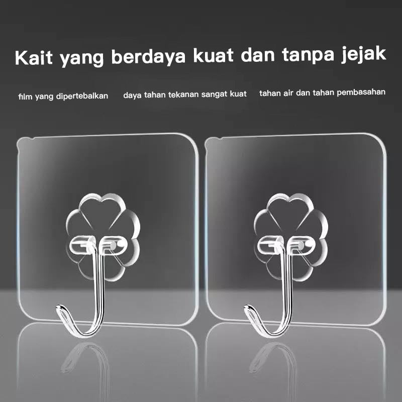 Jual Gantungan kait lengket transparan mudah dipasang kamar mandi-NASA ...