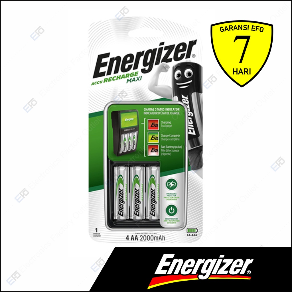 Jual Baterai Energizer Recharge Maxi 4AA 2000 MAH | Shopee Indonesia