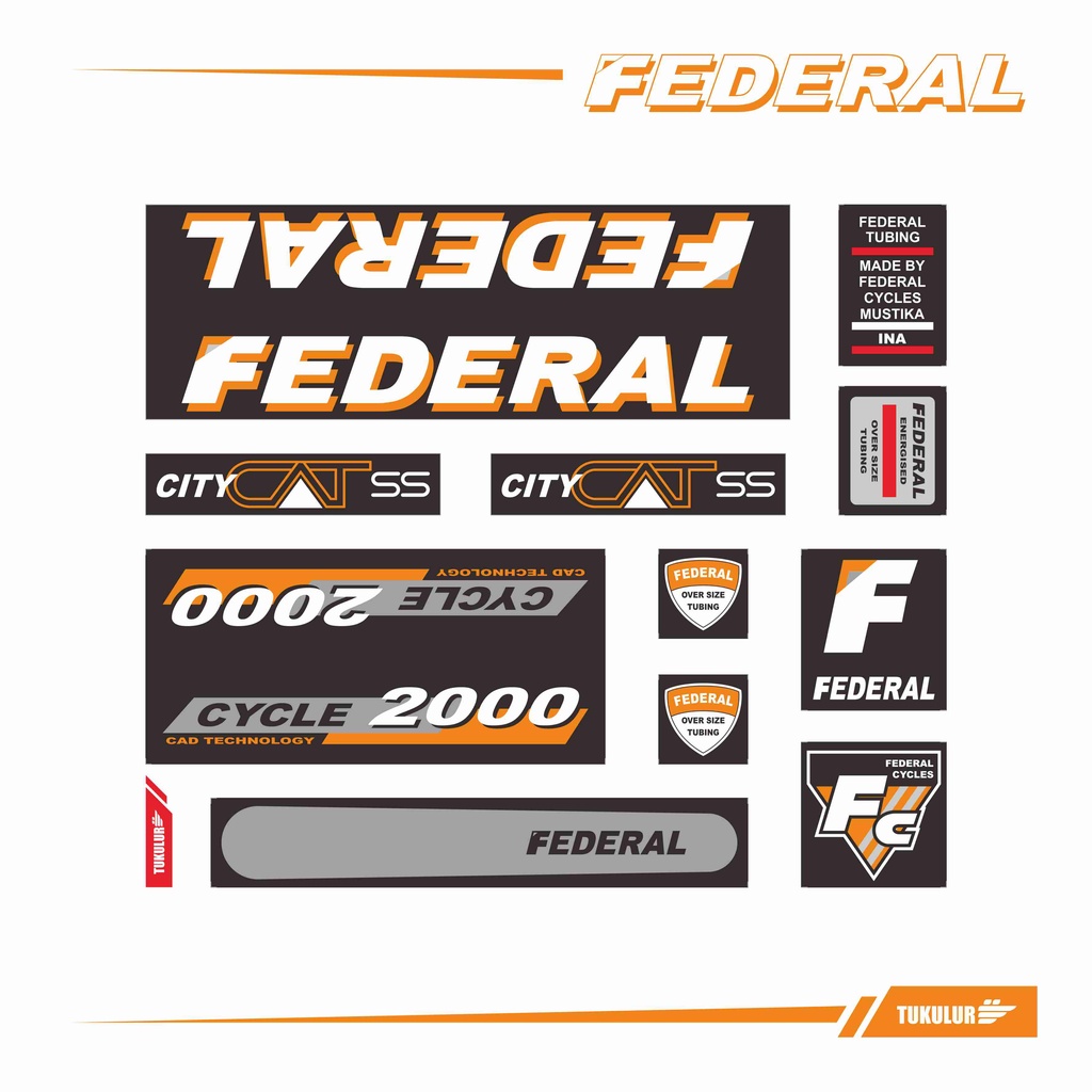 Jual STIKER DECAL SEPEDA FEDERAL CITY CAT MODEL 2 | Shopee Indonesia